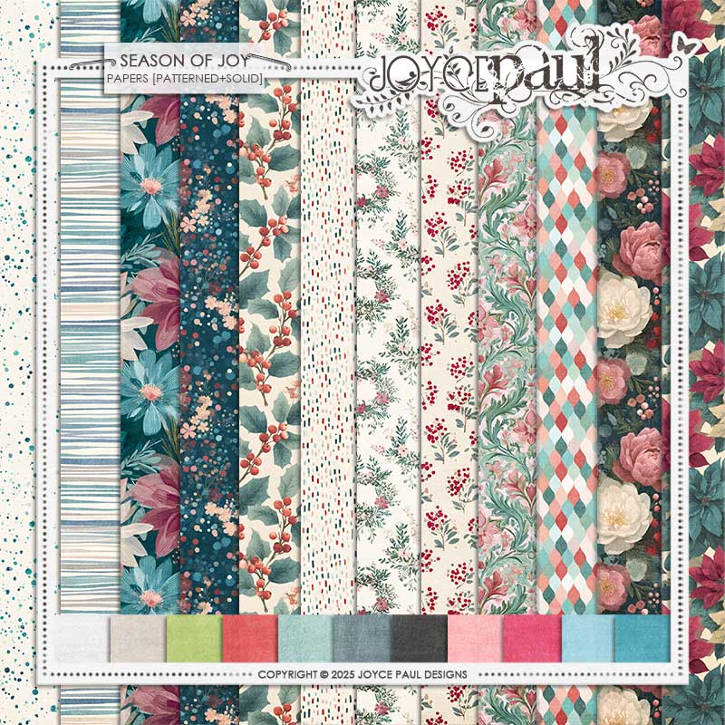 Season of Joy - Papers [Patterned+Solid] - The Lilypad